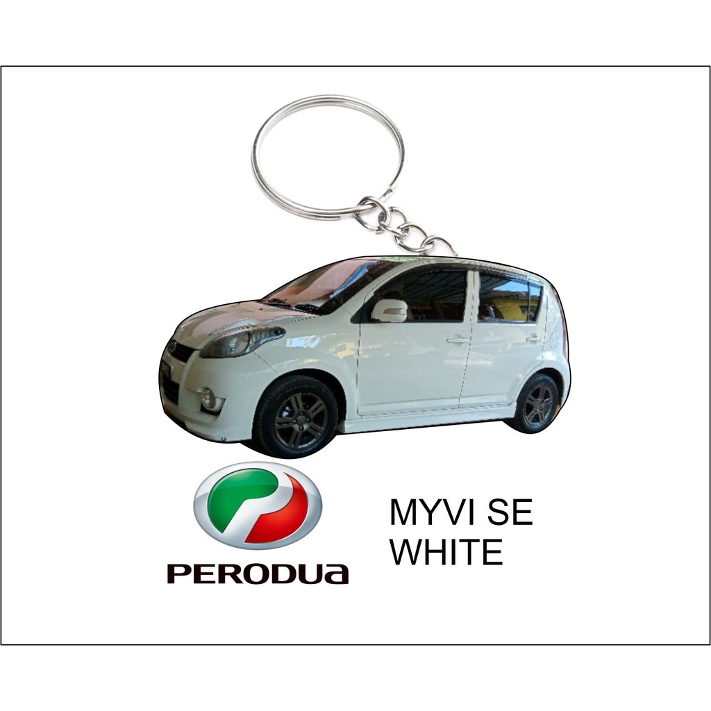 Perodua MYVI SE special edition white keychain 2d myvi putih | Shopee ...