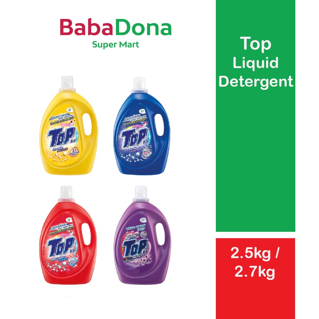 TOP LIQUID DETERGENT (2.5KG / 2.7KG) - BLUE STAIN BUSTER / RED BLILLANT ...