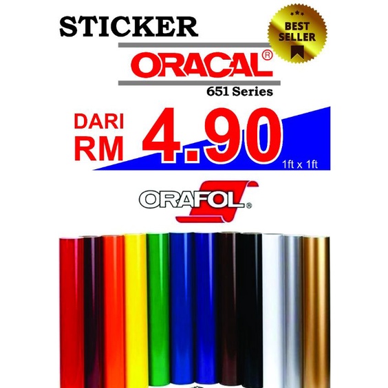 [READY STOCK] Oracal vinyl / sticker die cut / wrapping sticker ...