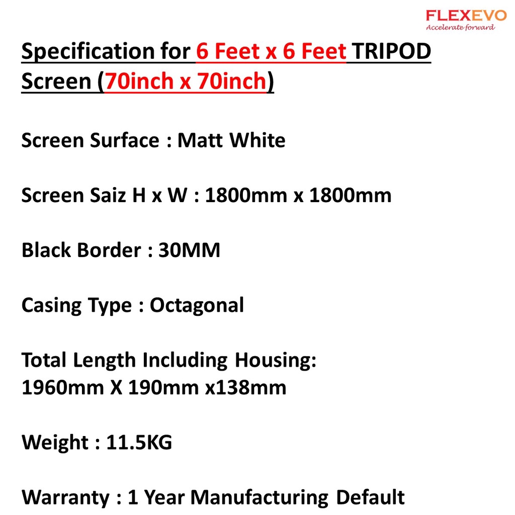 Ronald Jack 6 Feet X 6 Feet 70 Inch x 70 Inch Portable Projector Tripod ...