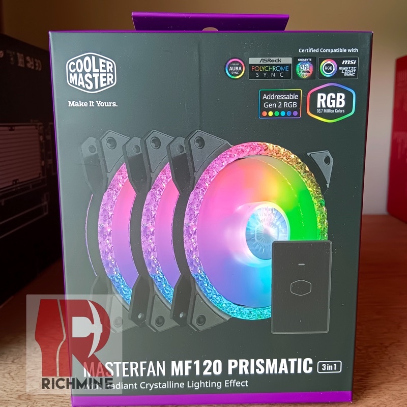 {ReadyStock} CoolerMaster MF120 Prismatic ARGB 3in1 12cm Black CASING ...