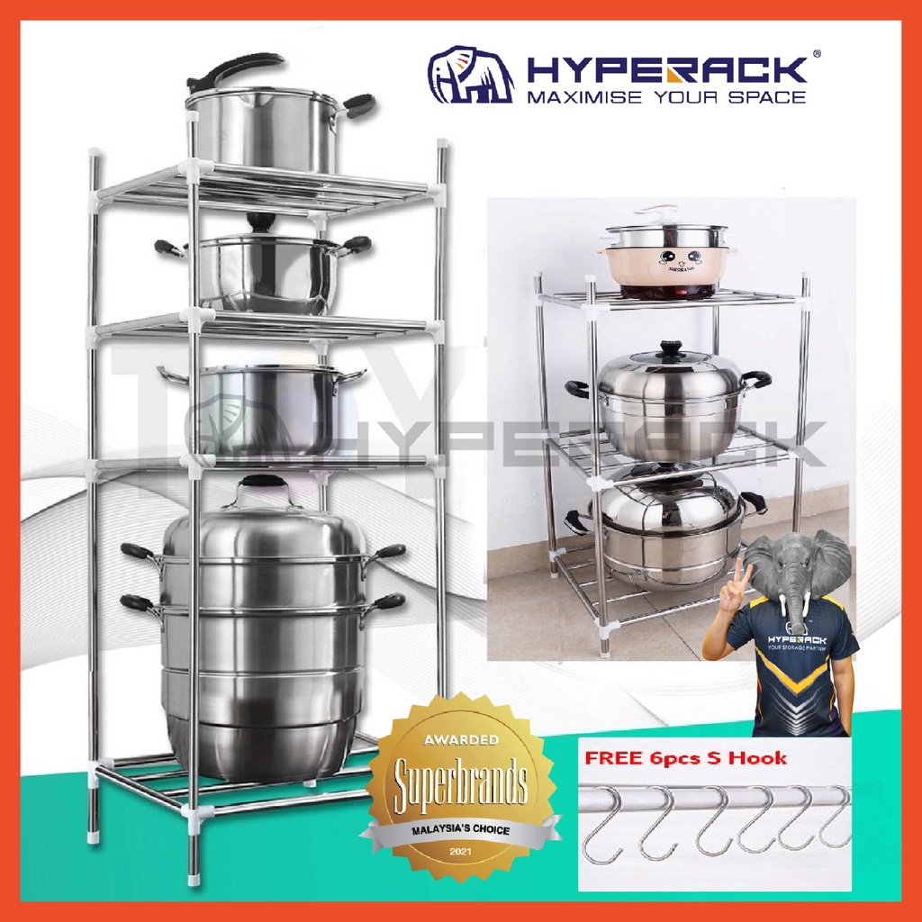 HYPERACK ™️[Ready Stock] Kitchen Rack Pot Rack Rak Dapur Rak Kuali Rak ...