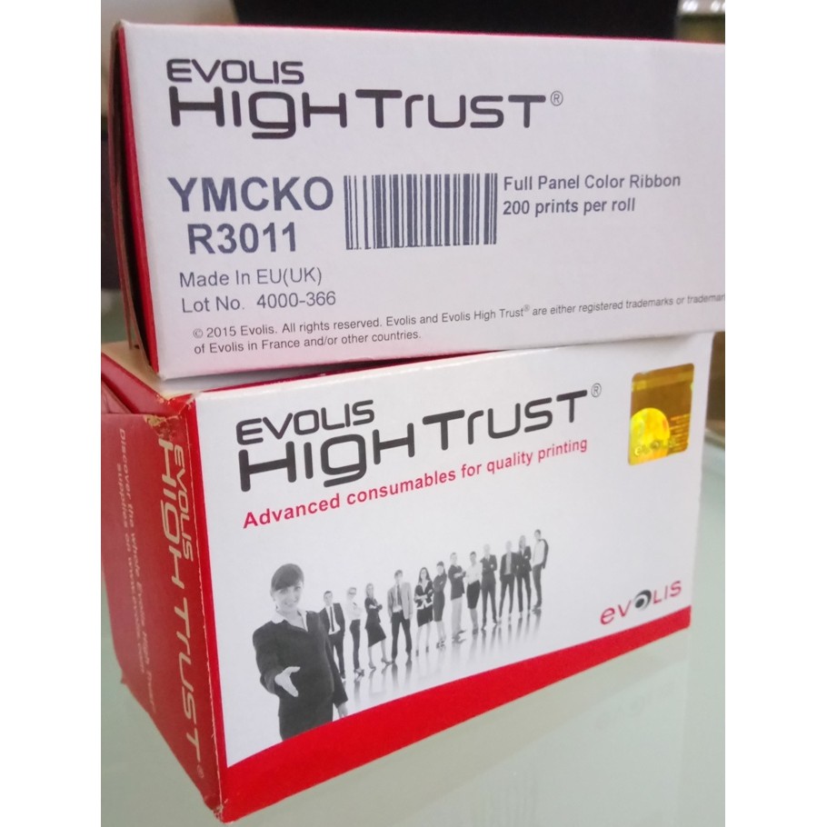 EVOLIS P/N: R3011, ORIGINAL, Card Printer Color Ribbon, 5 Panel YMCKO ...