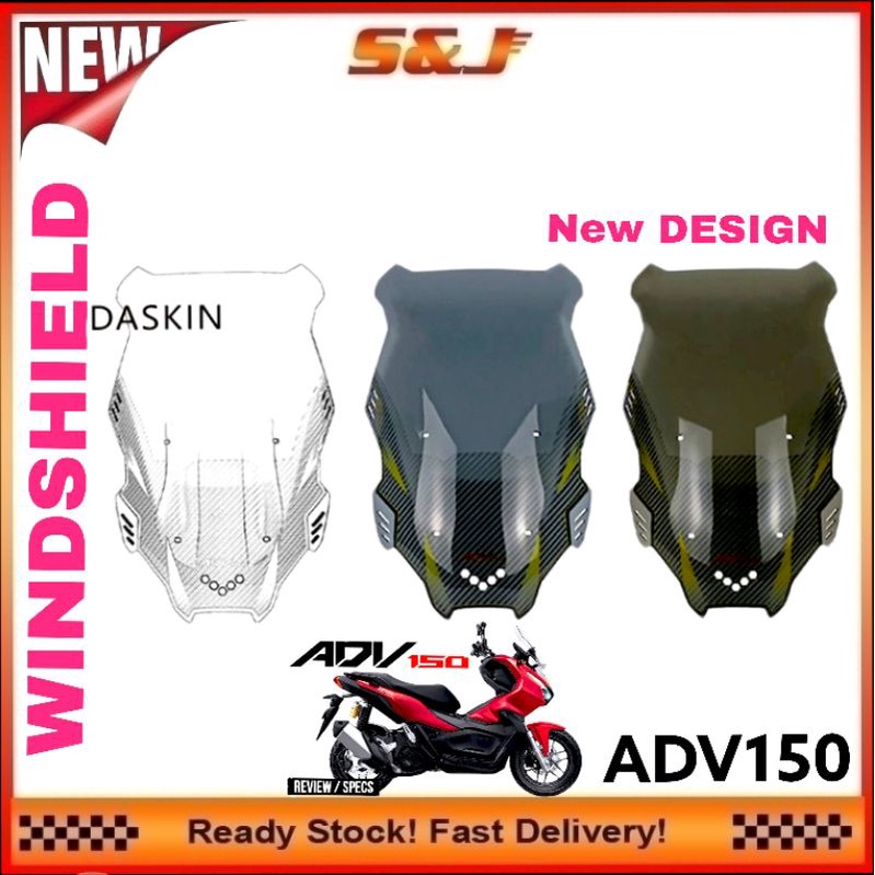 HONDA ADV 150 WINDSHIELD ( LONG) SMOKE CLEAR BLACK | Shopee Malaysia