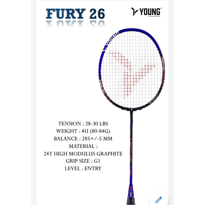 YOUNG RACKET FURY 23/24/25/26 (FREE STRING) | Shopee Malaysia