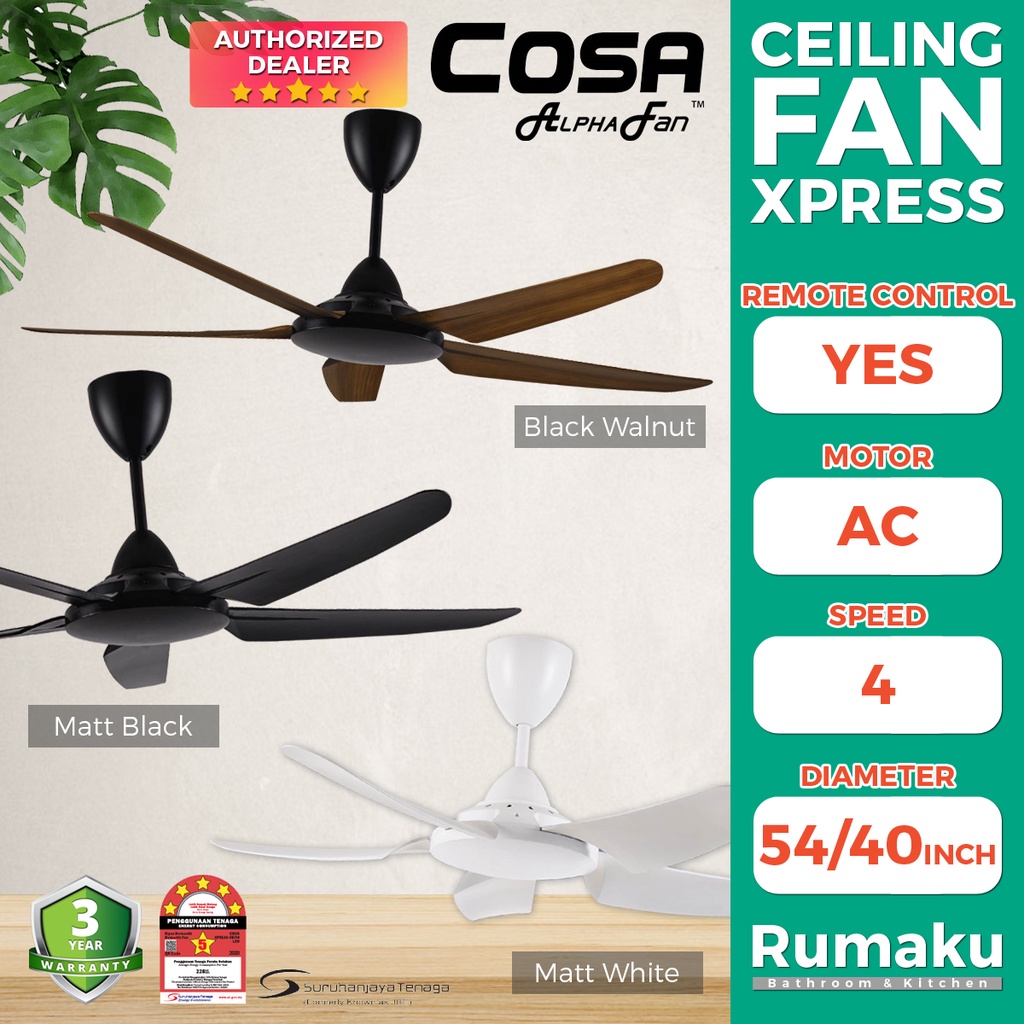 ALPHA Cosa Xpress 5B 40'' 54" Designer Home Remote Ceiling Fan Mini Fan ...