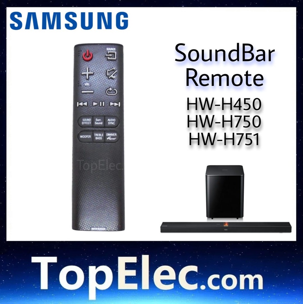 Samsung soundbar remote control HW-H750 HW-H751 HW-H450 - TOPELEC AUDIO SPEAKER CONTROLLER ...