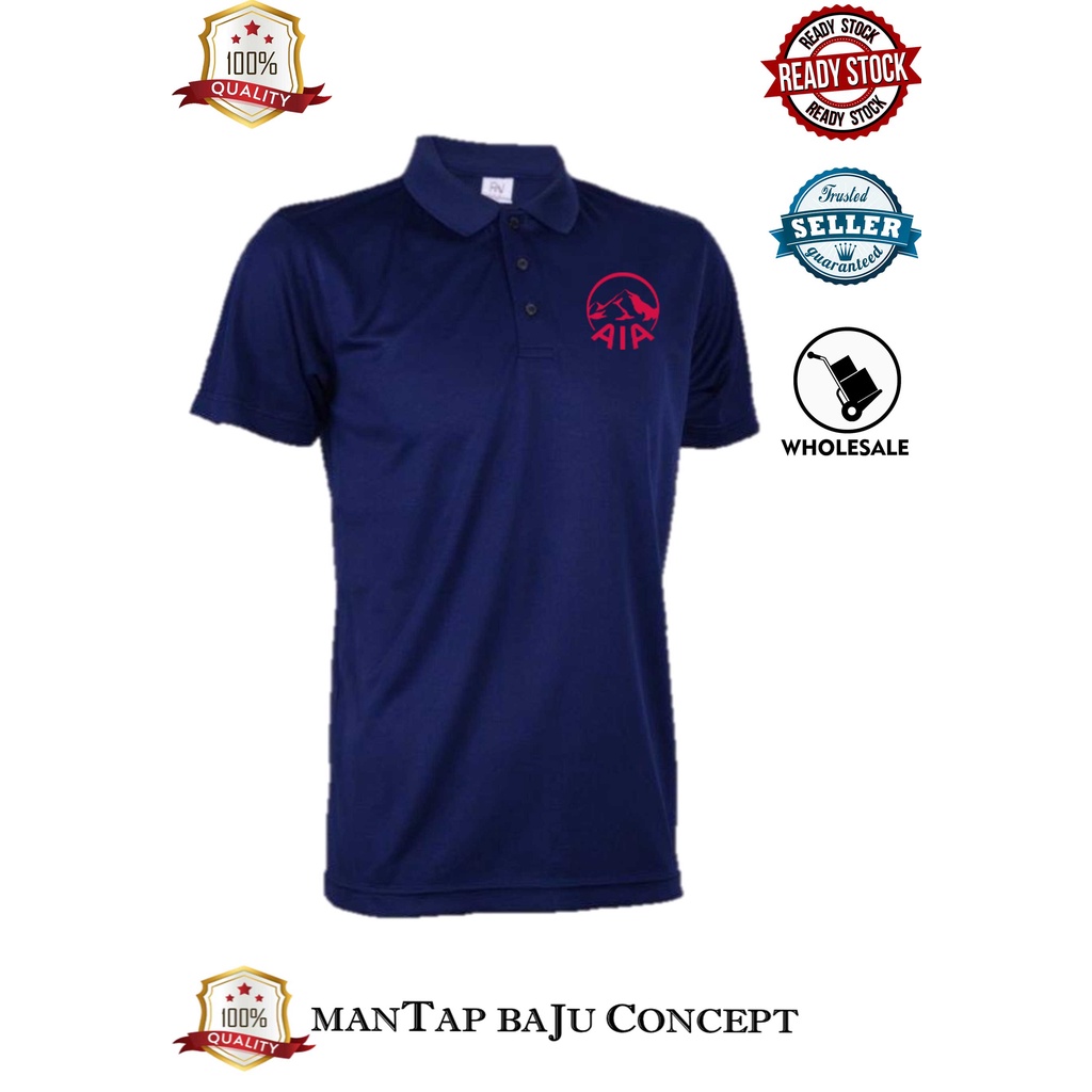 AIA Insurance polo Company Corporate Uniform Seragam Event Baju collar T Shirt Shirts Pakaian ...
