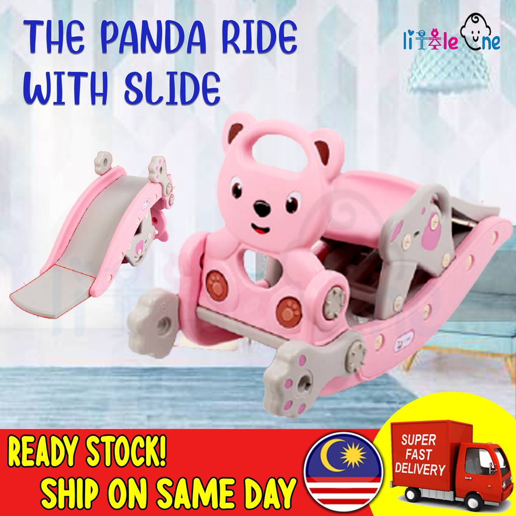 Baby Rocking Panda Slide 4-in-1 Kids Climbing & Animal Rocker Set Ride ...