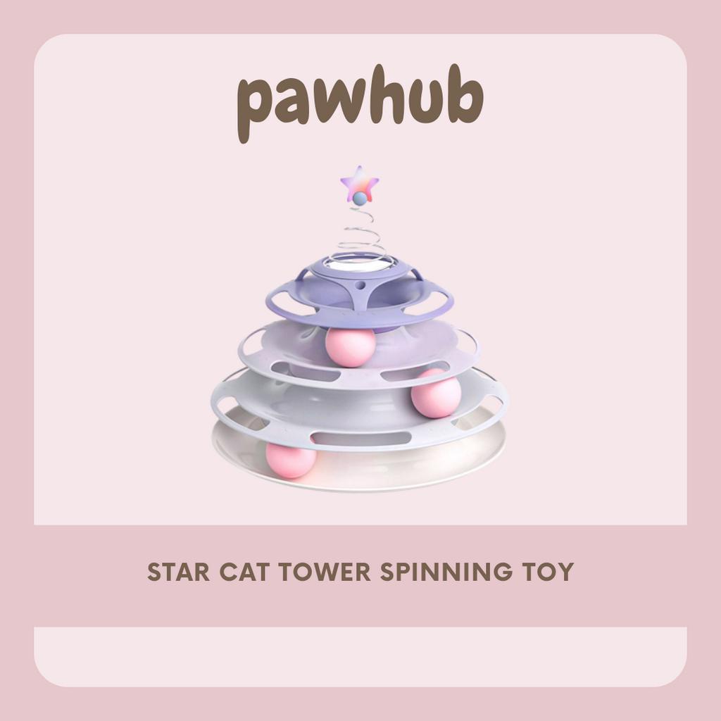 [Pawhub Ready Stock] Star Cat Toy Cat Tower Track 4 Layers with Spinning Ball | Shopee Malaysia