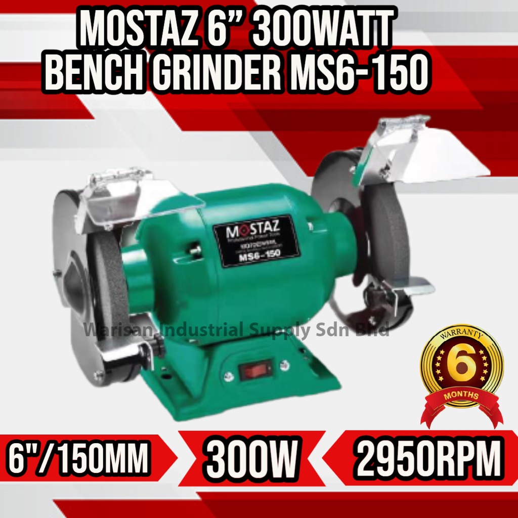 MOSTAZ 6” 300 Watt Bench Grinder MS6-150 - Heavy Duty - 6 Months Local ...