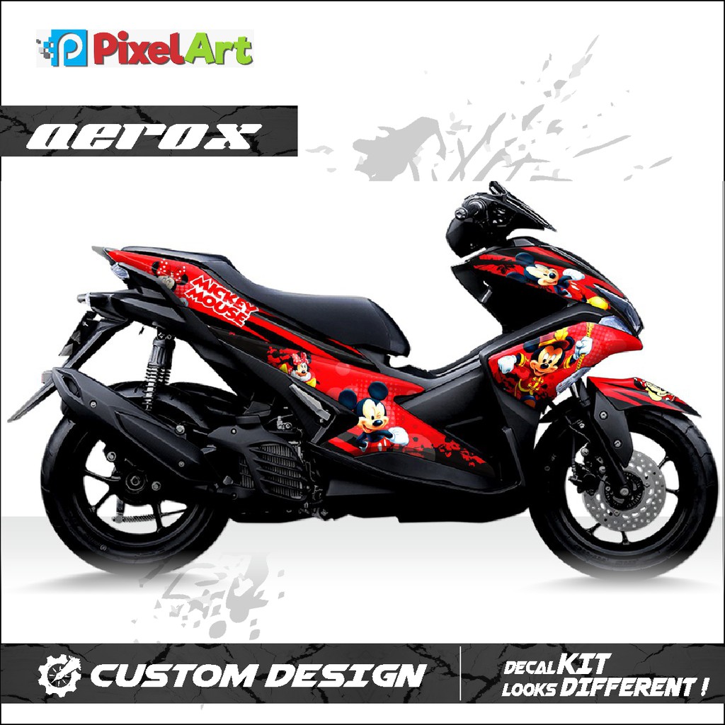 AEROX MOTOR STICKER DECAL - MICKEY MOUSE FULL BODY GRAPHIC DESIGN ...