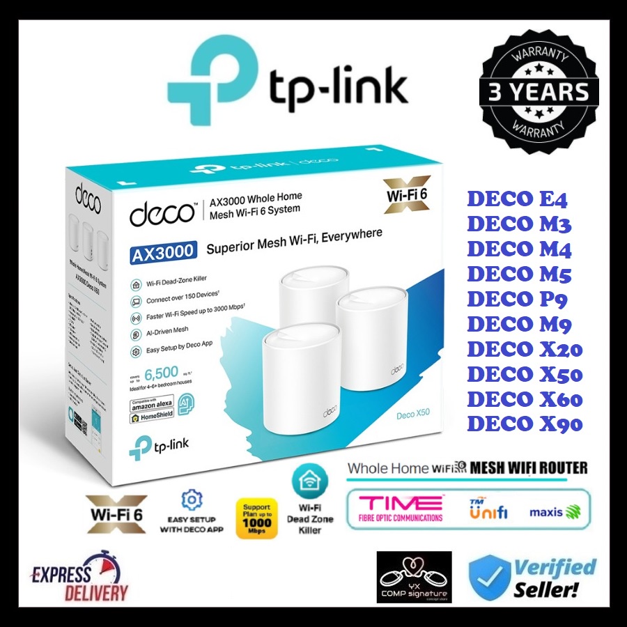 TP-LINK DECO E4 M3 M4 M5 M9 PLUS X20 X50 X60 X90 AC1200 AC1300 AC2200 ...