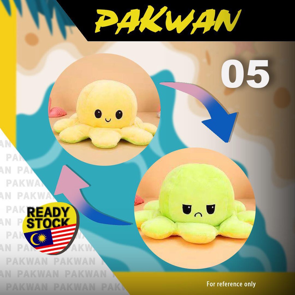 Flip Octopus Plushie Reversible Face Octopus Doll Bipolar Toy for Baby ...