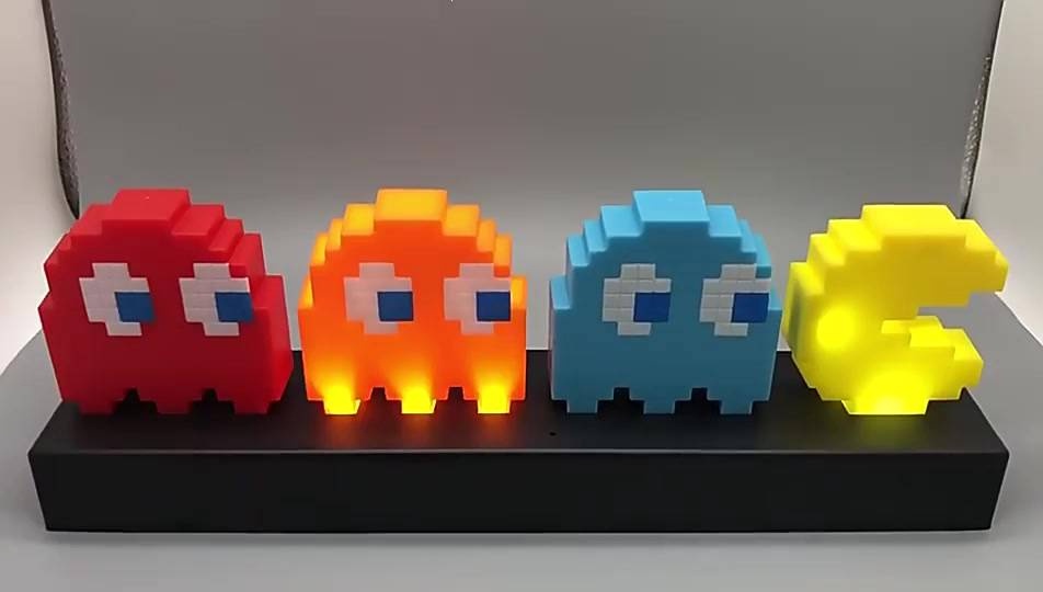 Icon Light Pac Man Pixel Lamp Visual Illusion 3D Game Icon Light LAMPU ...