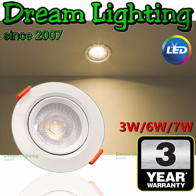 Dream Lighting / Eyeball LED 7W 6W 3W Spotlight Lamp Recessed Lighting ...