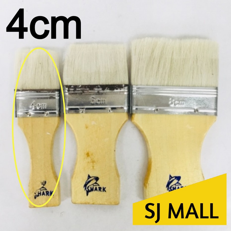 SHELLAC BRUSH 4, 6, 8, 10CM Wood and Bamboo Handle Paint Brush / Berus ...