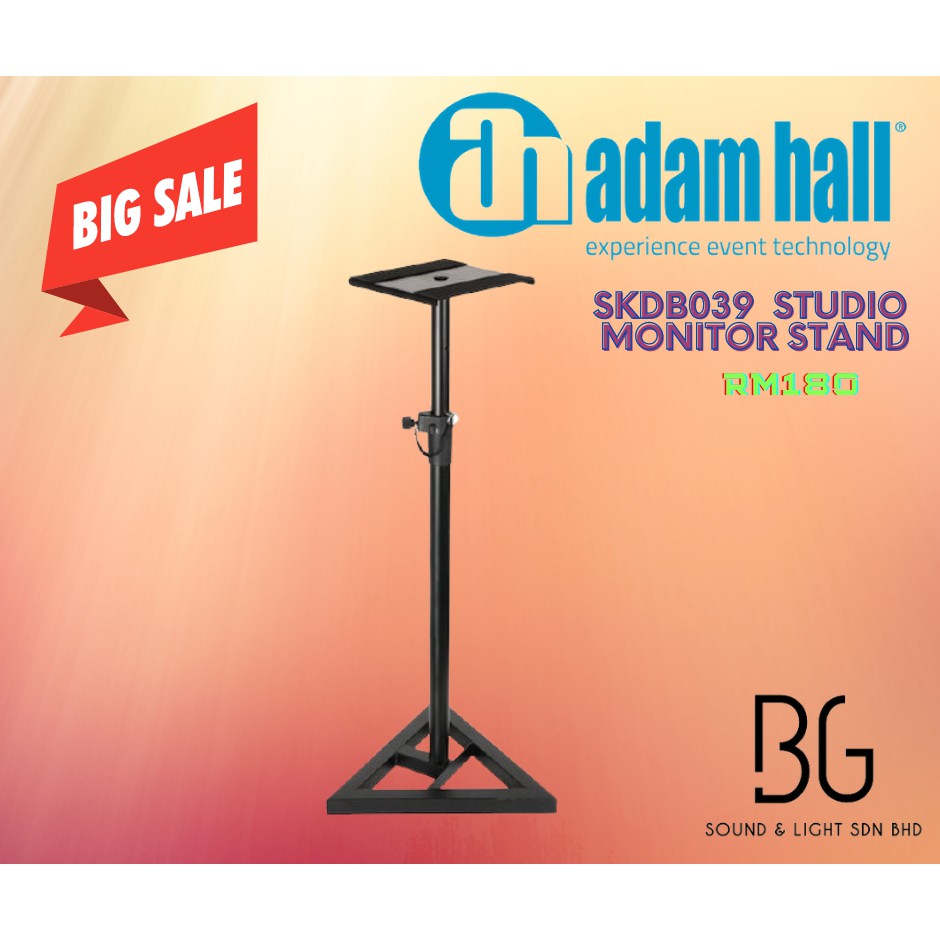 Adam Hall Stands SKDB039 Height-Adjustable Studio Monitor Stand ...
