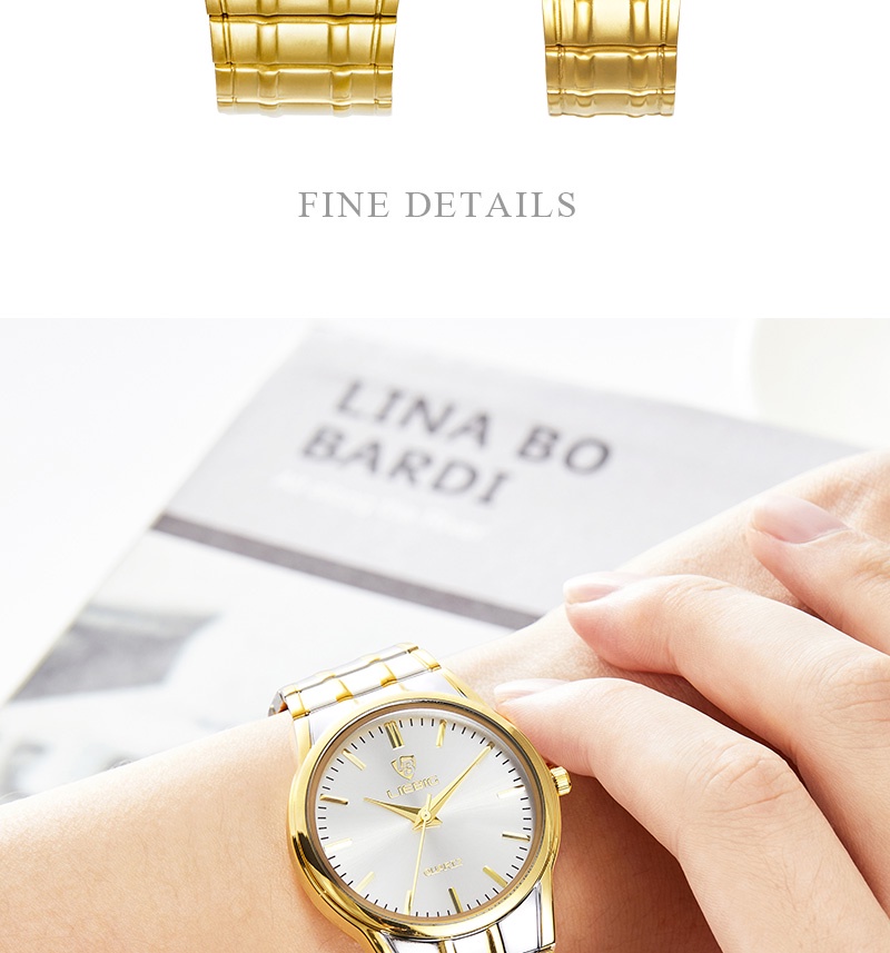 LIEBIG Couple Watch Quartz Watch Stainless Steel Watch 30M Waterproof ...