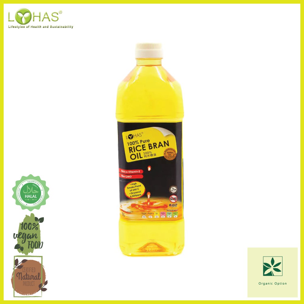 Lohas Pure Rice Bran Oil (Non GMO) Halal 纯米糠油 1L | Shopee Malaysia