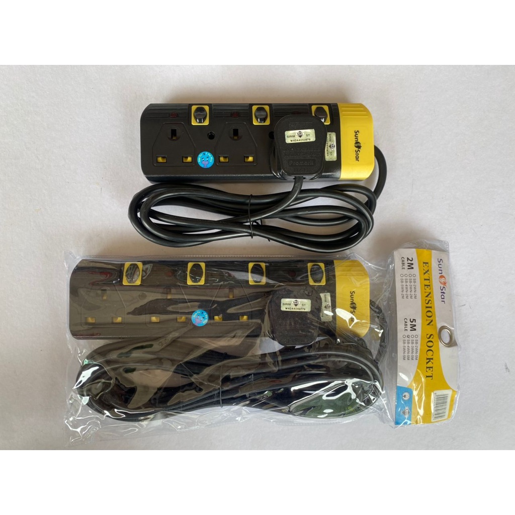 Sunstar SB Extension Wire Plug Trailing Socket Extension Cabang Heavy ...