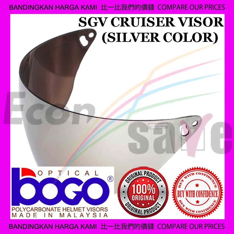 RIDER 2 VISOR BOGO BG20 SGV CRUISER HELMET VISOR 100% ORIGINAL (Silver ...