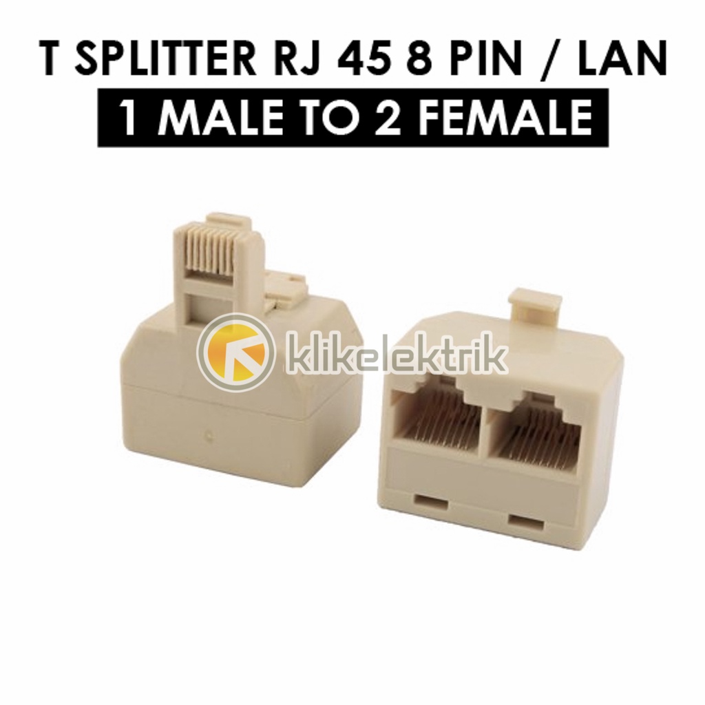 Branch Connection Connector T SPLITTER BARREL RJ 45 LAN Computer MODEM ...