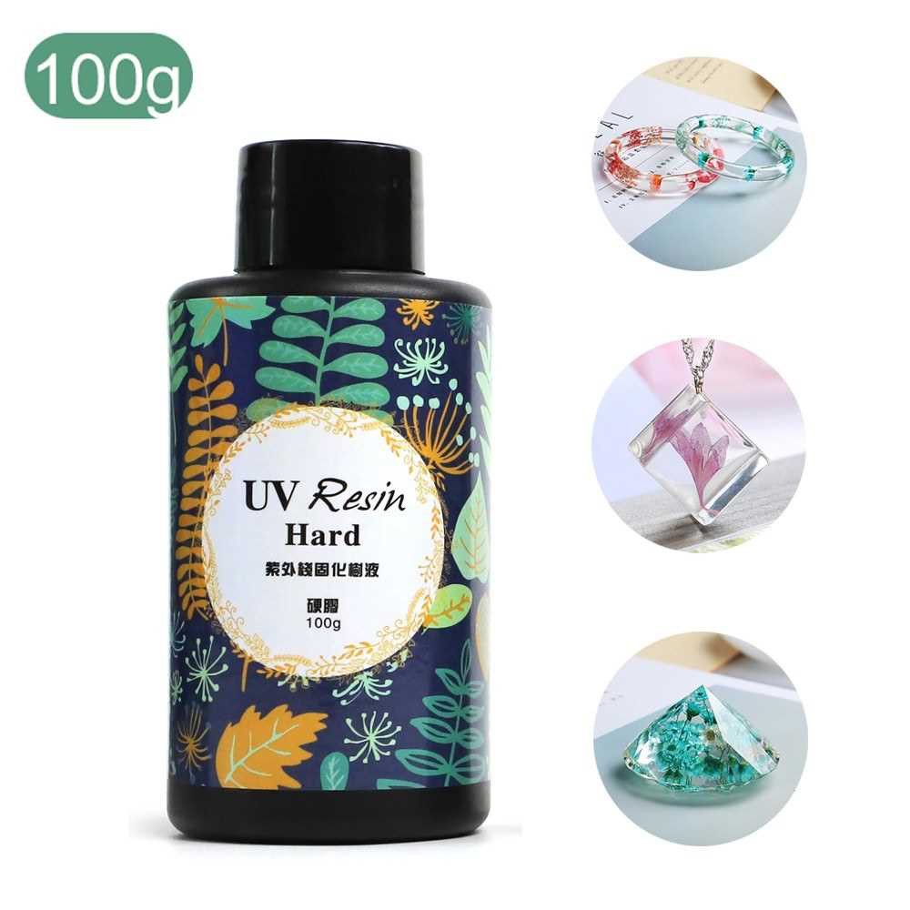 UV Resin 100g UV Curing Epoxy Resin Crystal Clear Hard Type Glue Solar Curing Resin Sunlight ...