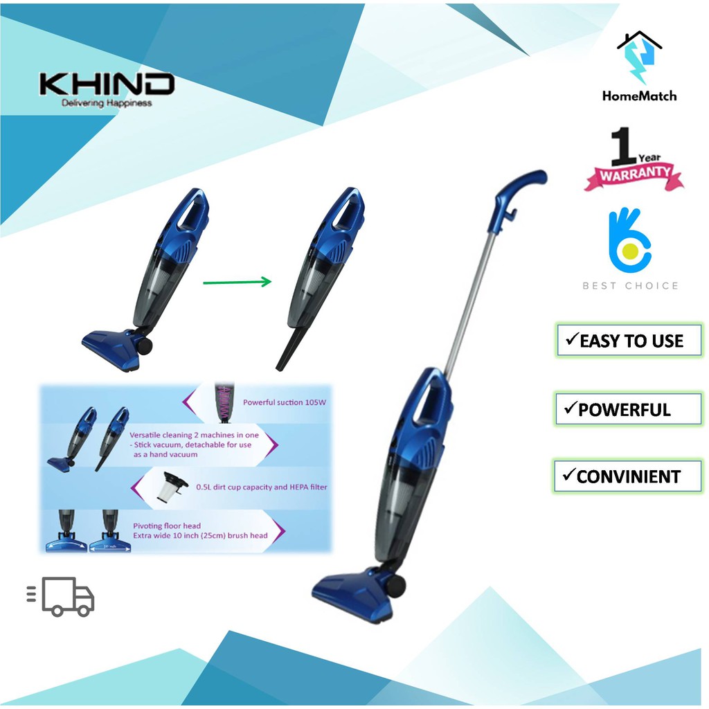 *2020 New Model *KHIND VC8630 2 IN 1 Super Powerful Stand Vacuum, Hand ...