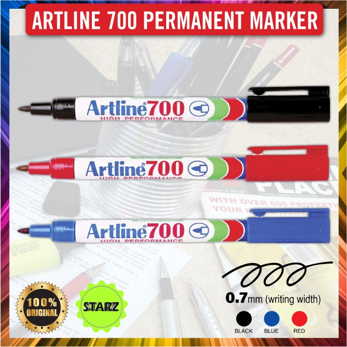 Artline 700 PERMANENT Marker | 0.7mm Writing line width - Black / Blue ...
