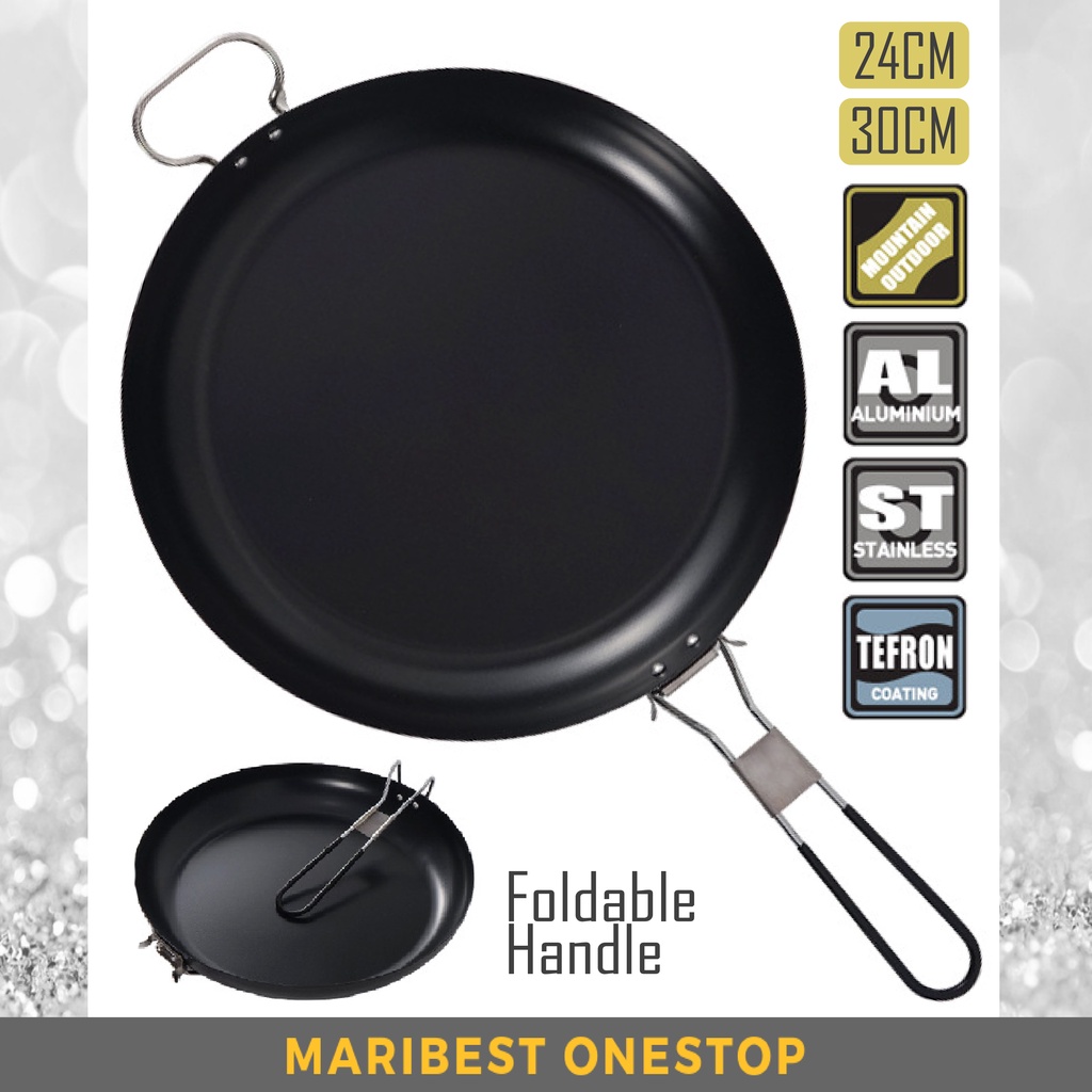 Folding Non stick Frying Pan Picnic Portable Outdoor Camping Wok ...