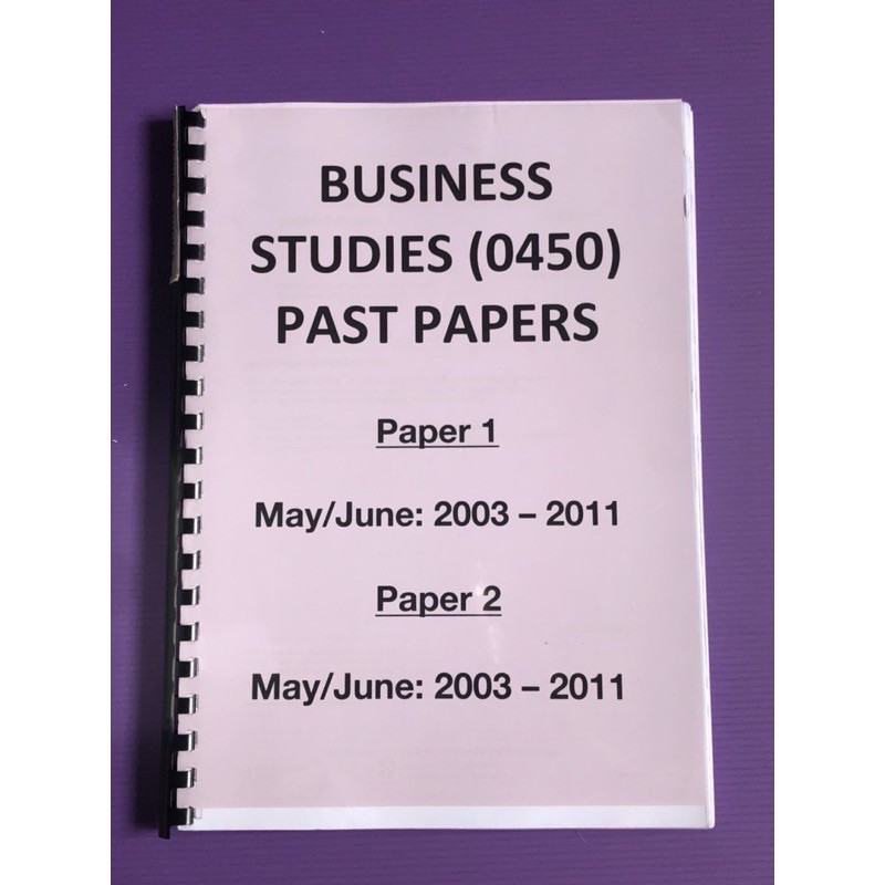 Cambridge IGCSE Business Studies Past Exam Papers (0450) 💥 O LEVELS ...