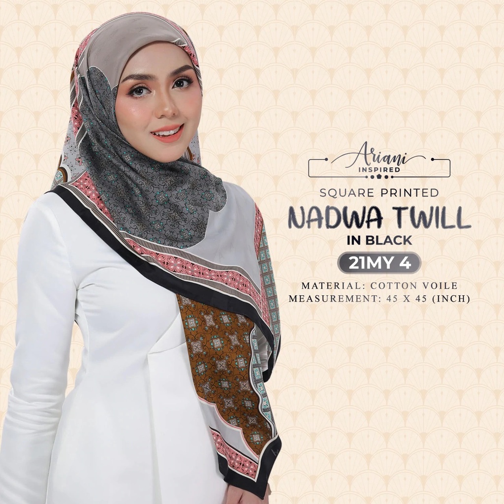 💢READY STOCK 💢Tudung Square Ara*n* inspired Nadwa Twill collection ...