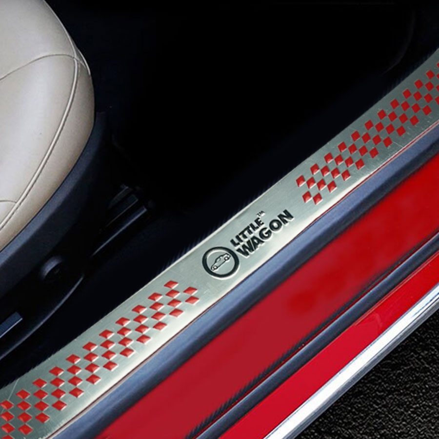 (1set x 2pcs) Stainless Steel Car Door Sill Strip Anti Scratch Door ...