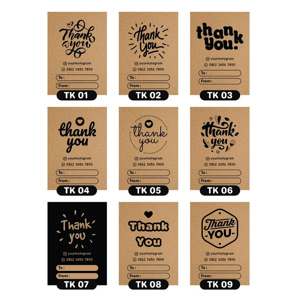 Hang Tag Thank You Custom Kraft Paper 2-sided Thank You Series Thank ...
