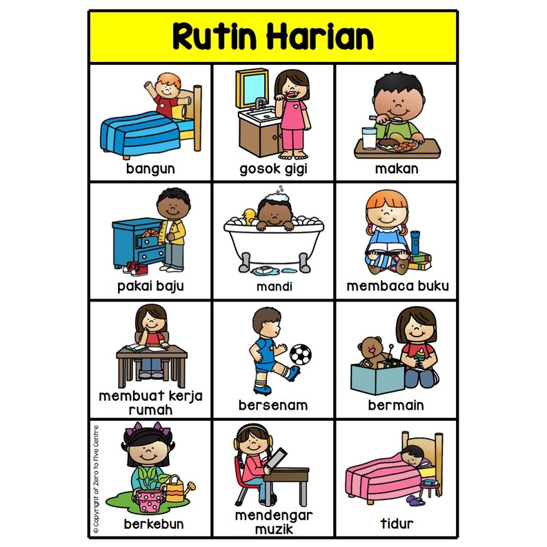 A4 Poster Belajar Kota Kasa Bahasa Melayu Tatabahasa BM Buku ABC Haiwan ...