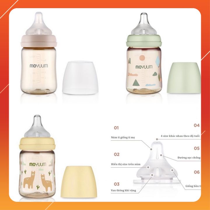 Genuine Korean Moyuum Milk Bottle Capacity 170 & 270ml | Shopee Malaysia