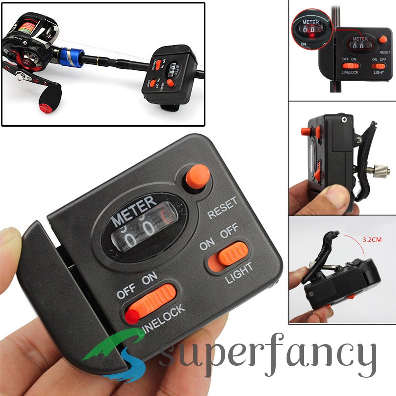 Mechanical Fishing Line Counter Plastic Clip On Digital Display Depth ...