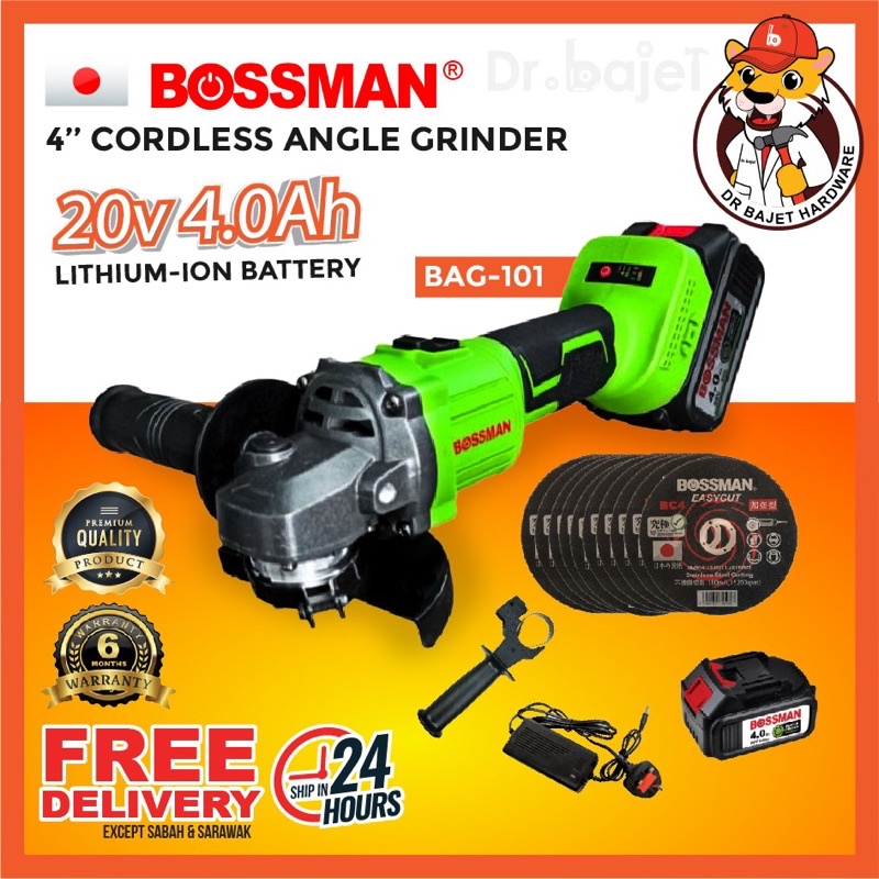 BOSSMAN [NEW 3 IN 1] 20V Cordless + Brushless Angle Grinder Battery ...