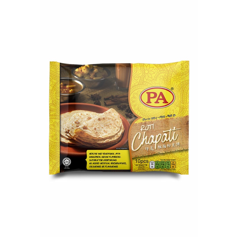 PA Roti Chapati (10pcs x 40gm ) PA 全麦印度煎饼 (10片 x 40克) | Shopee Malaysia