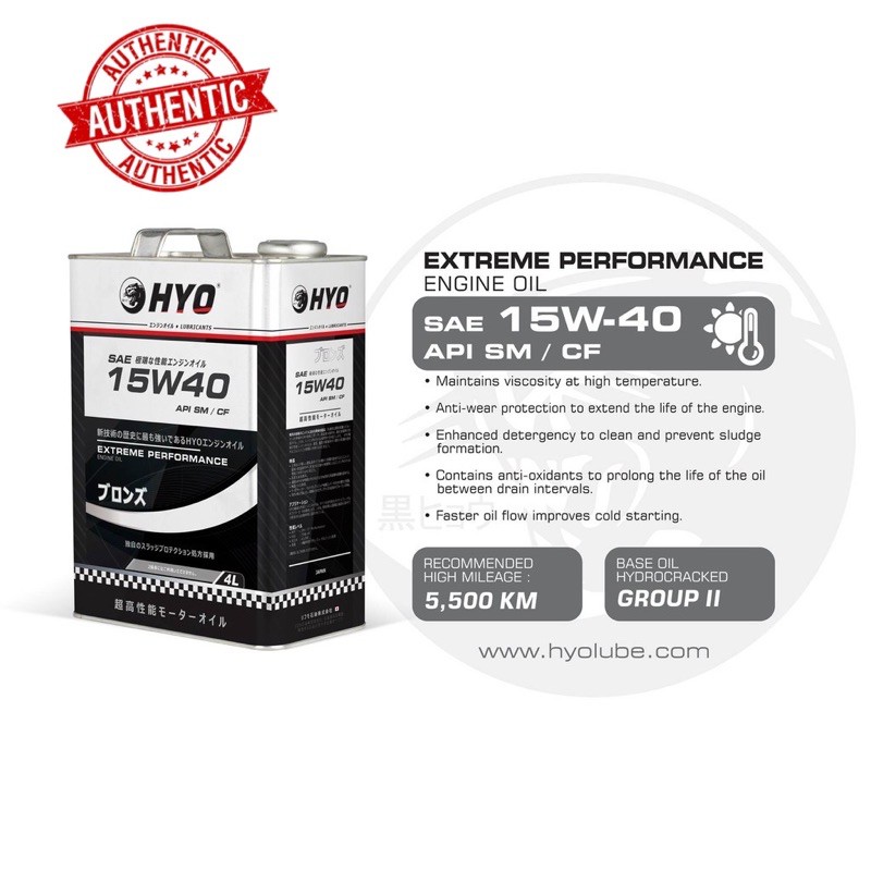 HYO Bronze 15W40 Semi Synthetic Engine Oil (4L) Minyak Hitam Semi ...