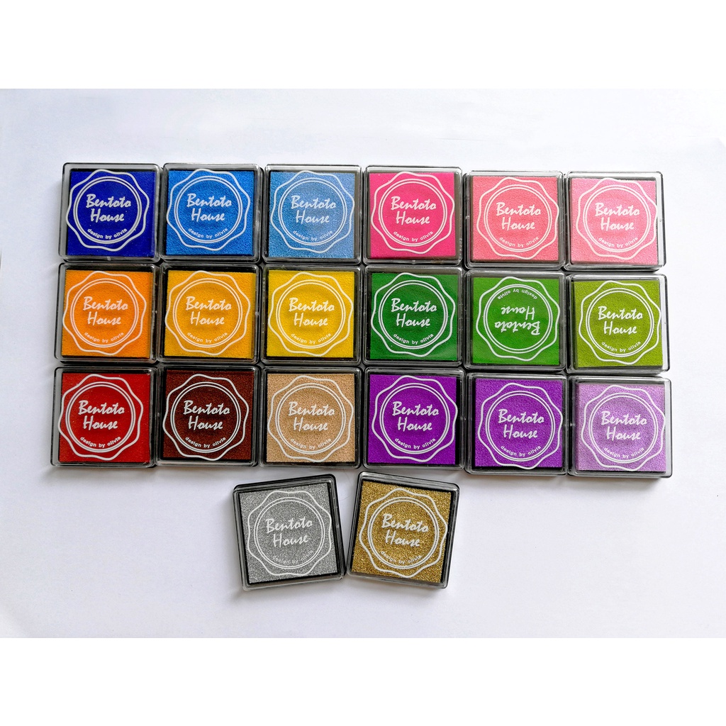 [Ready Stock] 4*4cm finger painting/seal stamps color ink pad - 20 ...