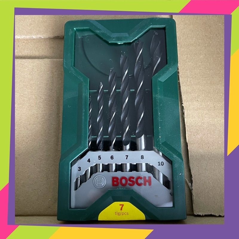 BOSCH Mini X-Line wood drill bit set 7 pcs pieces 2607018580 with box ...