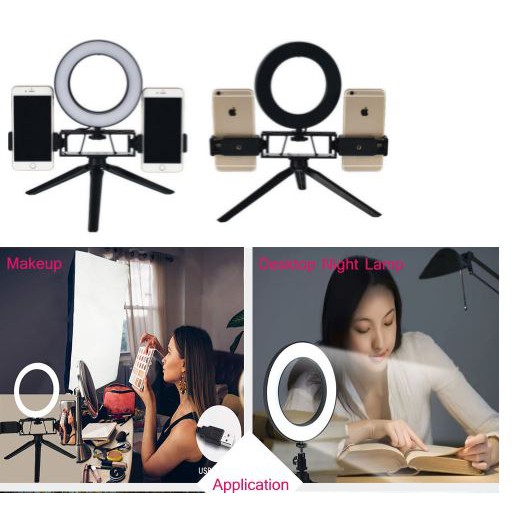 🔥READY STOCK 🔥16CM SET SELFIE LED RING LIGHT WITH TABLE STAND FOR VIDEO ...
