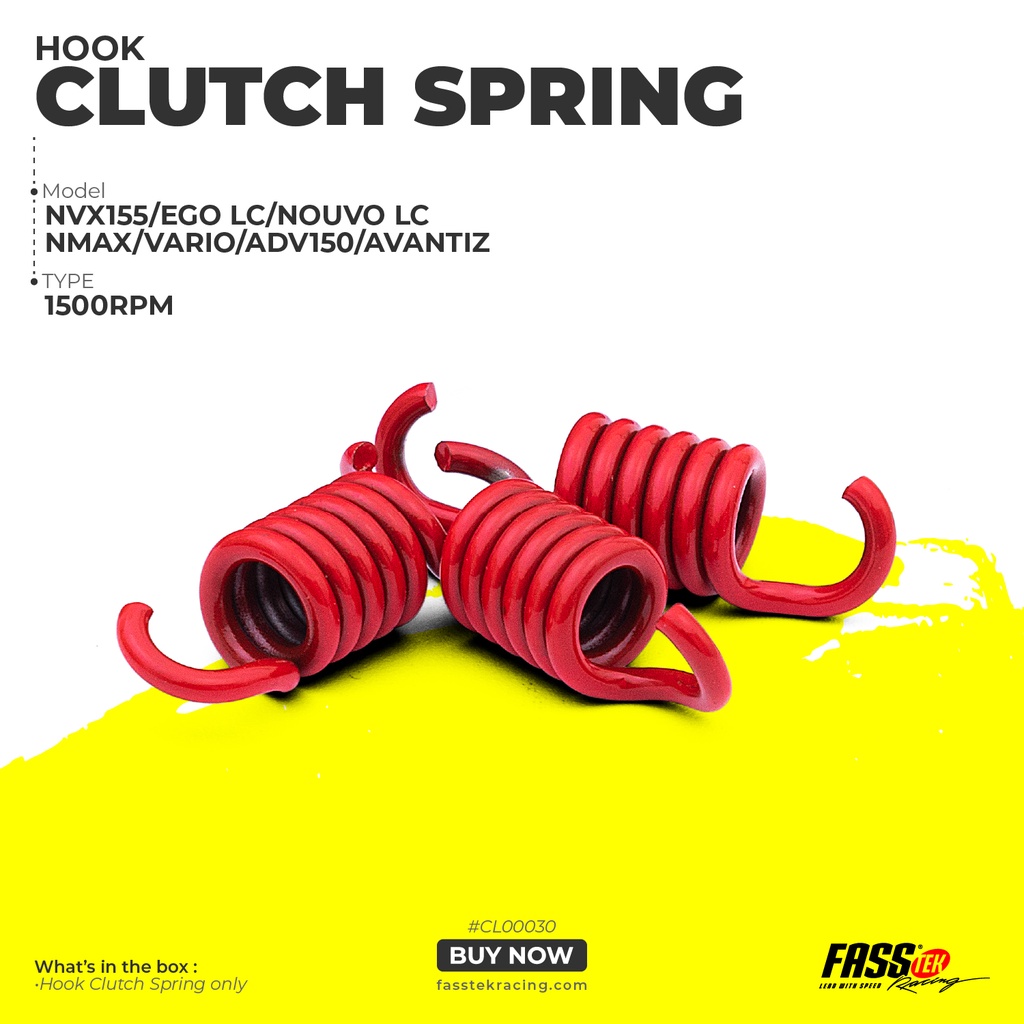 100% ORIGINAL FASSTek Racing® HOOK CLUTCH SPRING (7IN1) 1000RPM 1500RPM ...