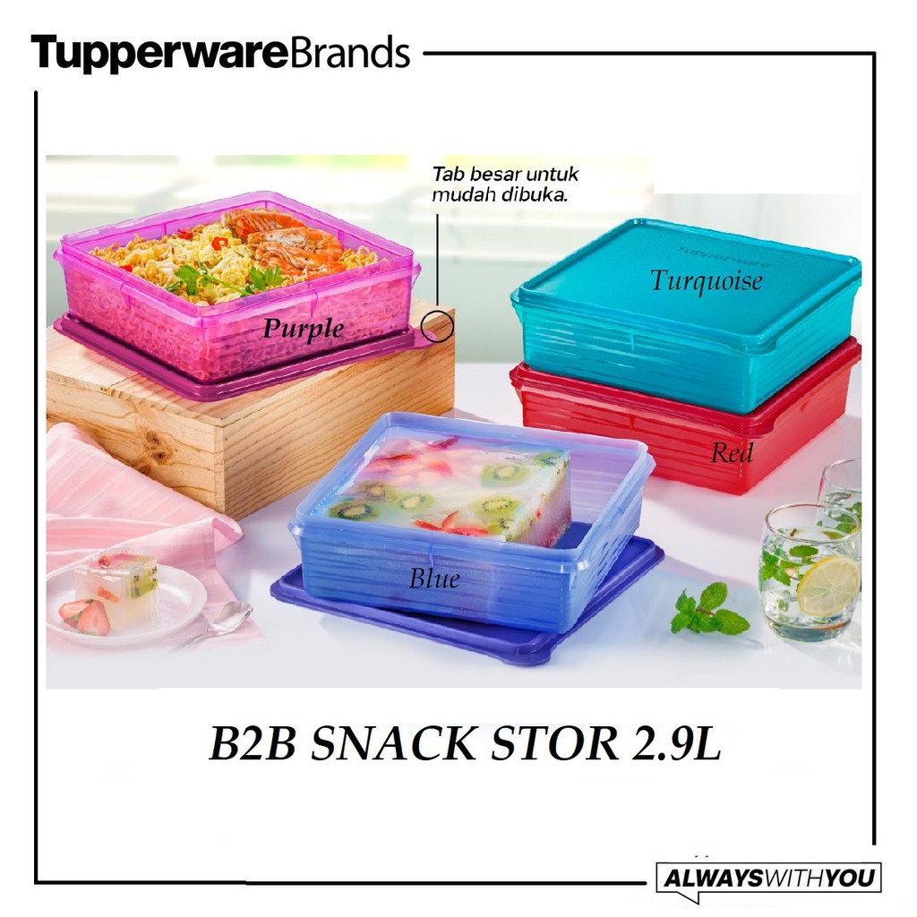 Tupperware B2B Snack Stor Lunch Set Bekas Tupperware Food Box Food ...