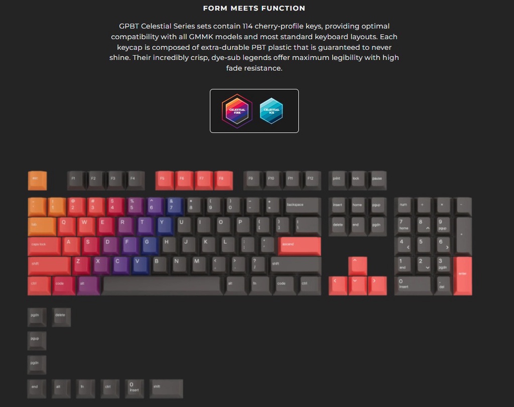 Glorious PBT Celestial Series Key Caps ( Fire / Ice ) | Shopee Malaysia