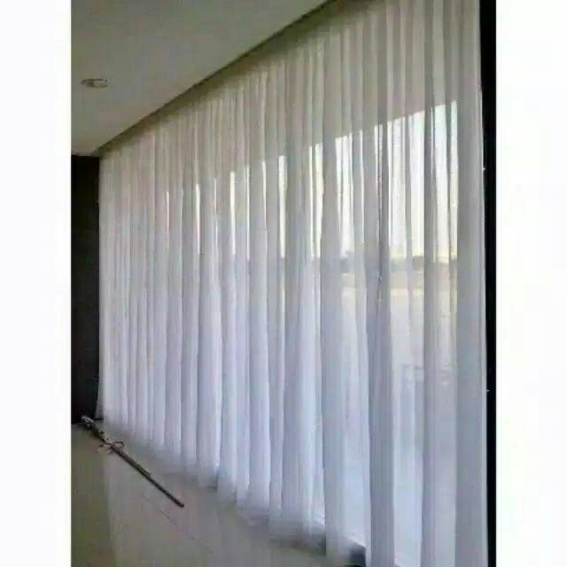 PUTIH Plain White Curtains/Vitrage/furing Curtains/Inner Chiffon Fabric ...