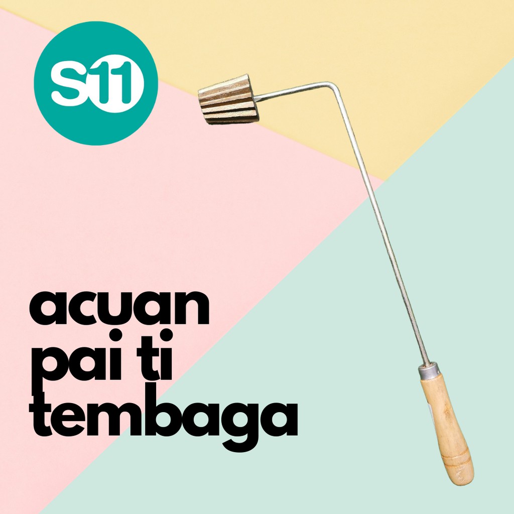 SS Acuan Kuih Nyonya Pie Tee Tembaga Acuan Paiti Pemegang Kayu | Shopee ...