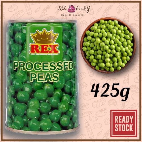 【READY STOCK 】425g / Rex Brand Processed Peas / Kacang Pea / 丽士皇冠上等青豆 / Halal / Green Peas ...